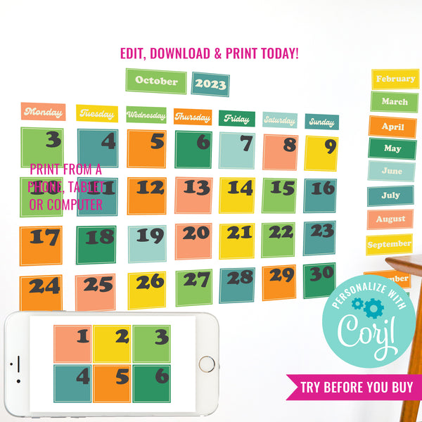 Classroom Calendar Display | Printable Classroom Décor for Kids | Teac ...