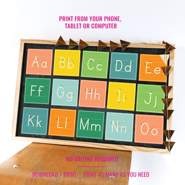 Alphabet Posters for Classroom | Alphabet Poster for Kids | Retro Alph ...