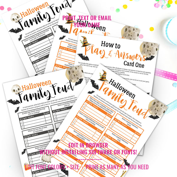Printable Halloween Family Feud Game | Holiday Group Game | Halloween ...
