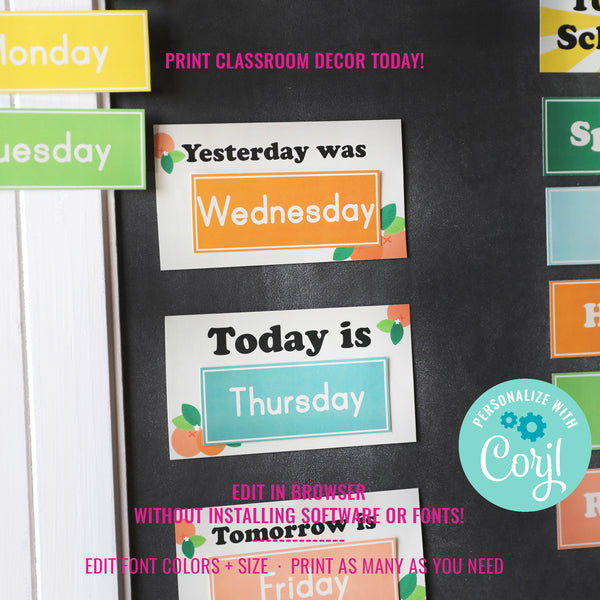 Classroom Daily Schedule Cards | Classroom Weather Cards | Printable B ...