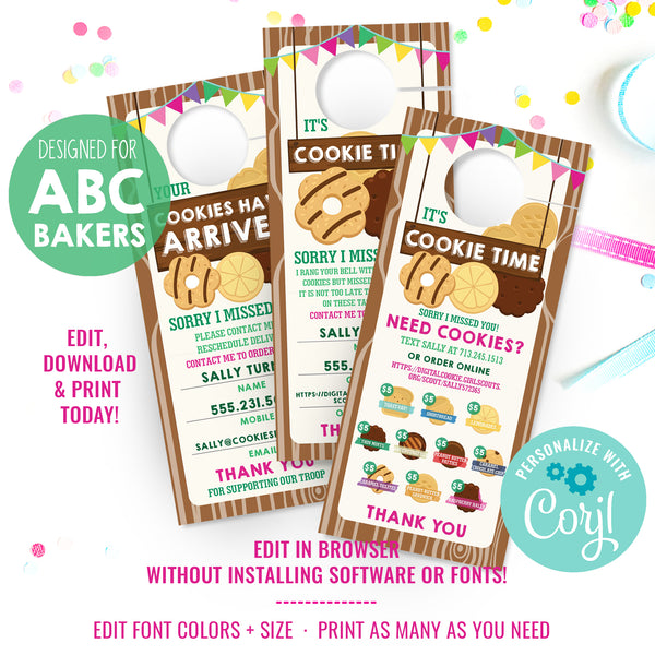 Girl Scout Cookie Seller Printable Door Hanger | Girl Scout Cookie Pri ...