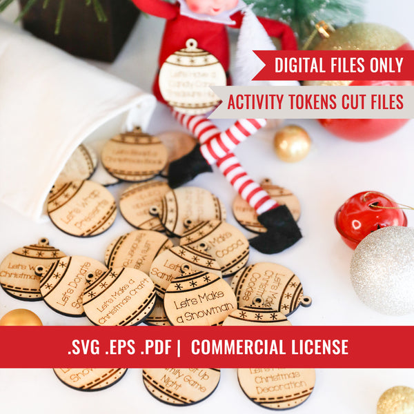 Christmas SVG File | Activity Tokens | Kids Games | Laser Cut Files ...