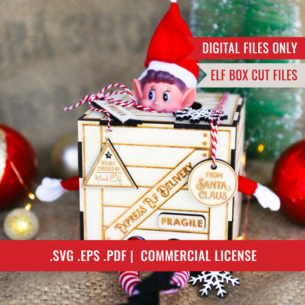 Elf Arrival Box Laser Cutting Files | Christmas Elf Svg | Elf Arrival ...