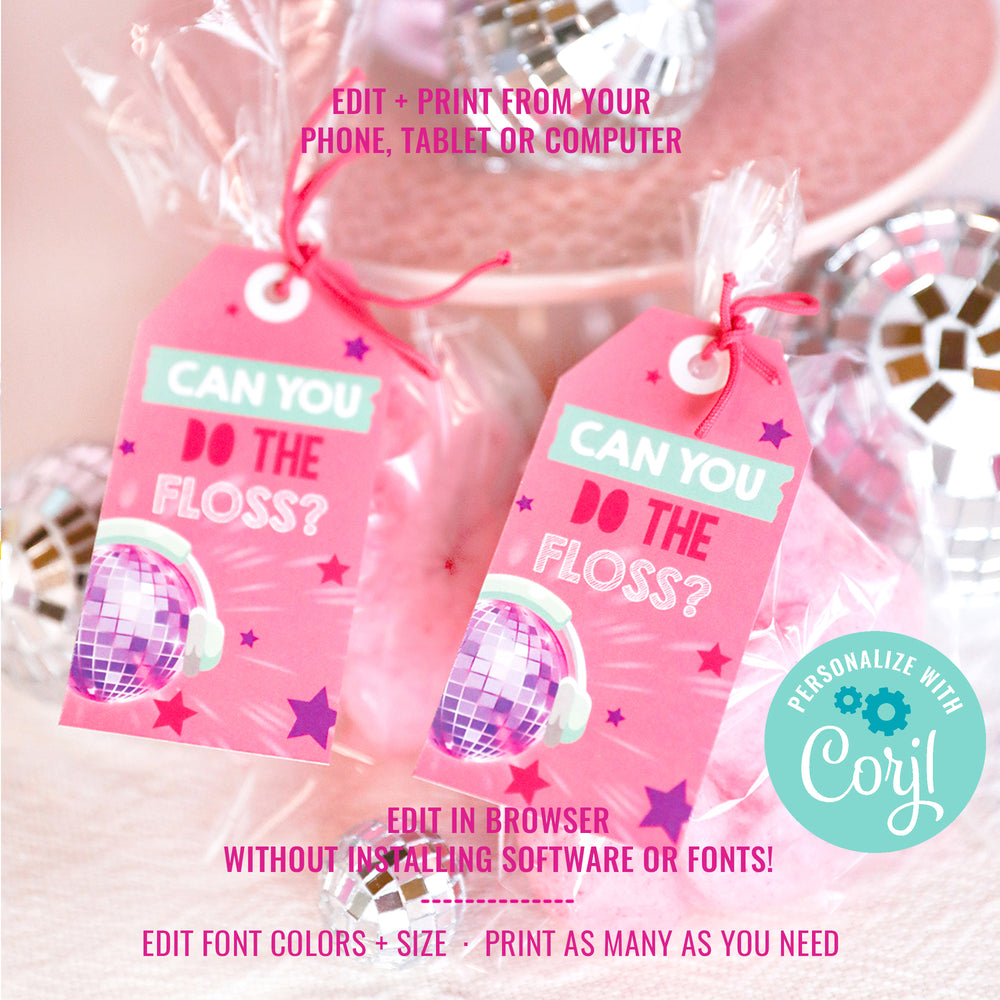 DJ Disco Bunny Birthday Party Favor Tags | DJ Disco Bunny Rabbit Party ...