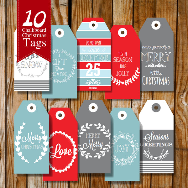 Colorful Christmas Tags | Set of 10 Festive Christmas Labels and Tags ...