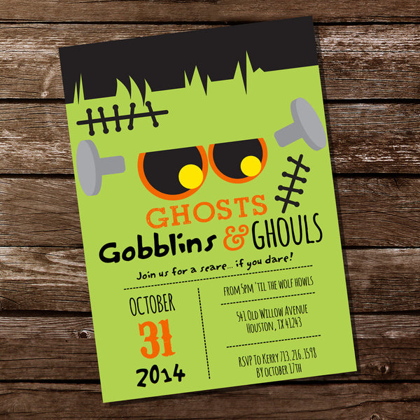 Frankenstein Halloween Party Invitation | Instant Download – Sunshine ...