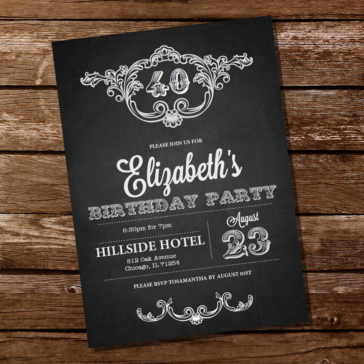 Chalkboard Invitation Design Vintage Chalkboard Wedding Invitations