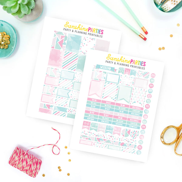 Pastel Planner Stickers | Organizer Planner Stickers – Sunshine Parties