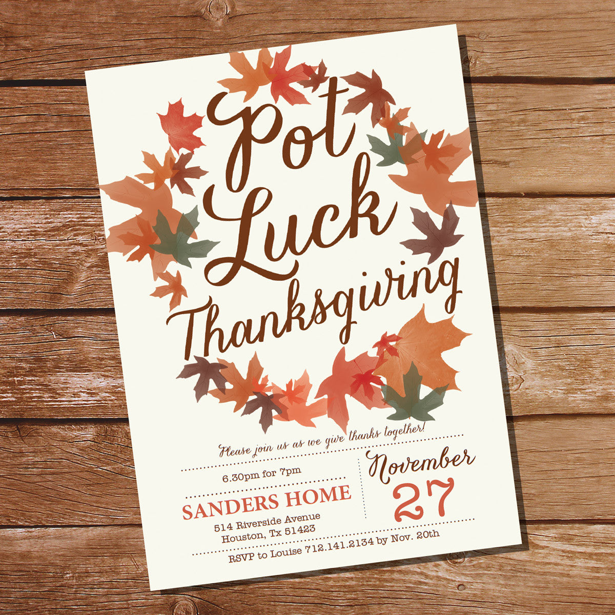 Work Thanksgiving Invitations Thanksgiving Invitation Venngage