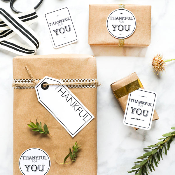 Thankful For You Labels | Thanksgiving Hostess Gifts | Thank-You Tags ...