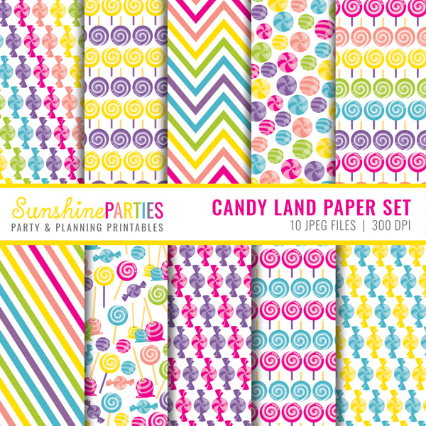 Candyland Paper Set | Digital Paper Bundle – Sunshine Parties